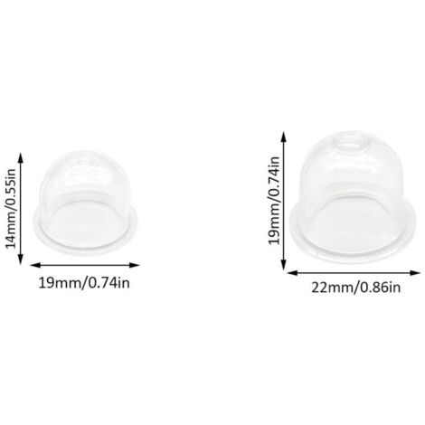 12 Pcs White Primer Bulb Pump 19mm and 22mm Transparent Carburetor Oil ...