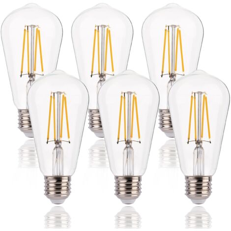 Dimmable Edison Bulb E27 Vintage, ST64 Retro LED Filament Decorative ...