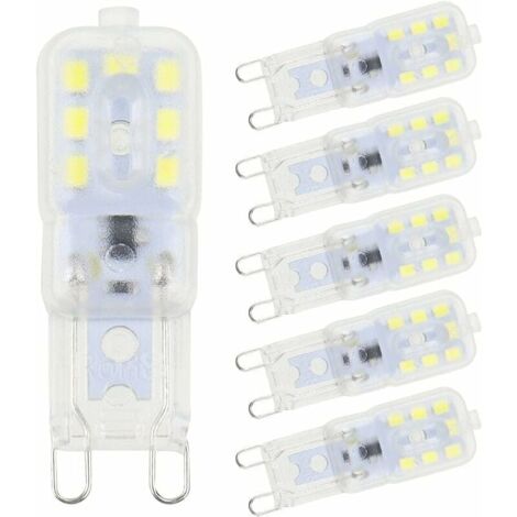 6 Pieces G9 LED Bulbs Cool White 3W 6500K No Flicker Halogen ...