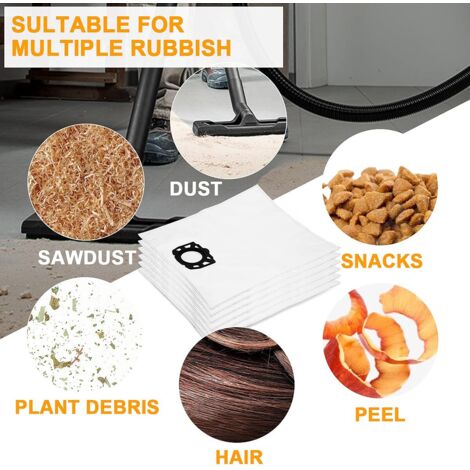 12 Pack Filter Bags Vacuum Cleaner Bags for Karcher WD4 WD5 WD6 MV4 MV5 ...