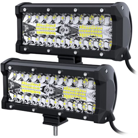 12V LED Work Light 2PCS 120W 7'' Square Spotlight 24V Light for Offroad ...