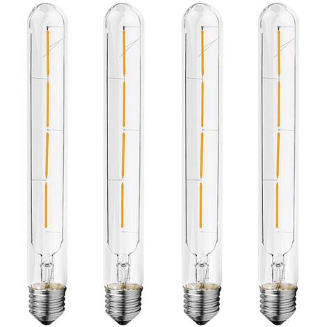 Pack of 4 E27 4W Long Tubular Filament Bulbs, 40W Halogen Bulb ...