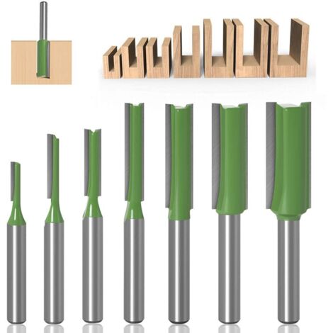 6mm Straight Router Bit, 7pcs Straight Router Bits Straight Edge ...