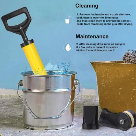 Cement Grout Gun Mortar Joint Gun - Manual Mortar Pump with 4 Nozzles ...