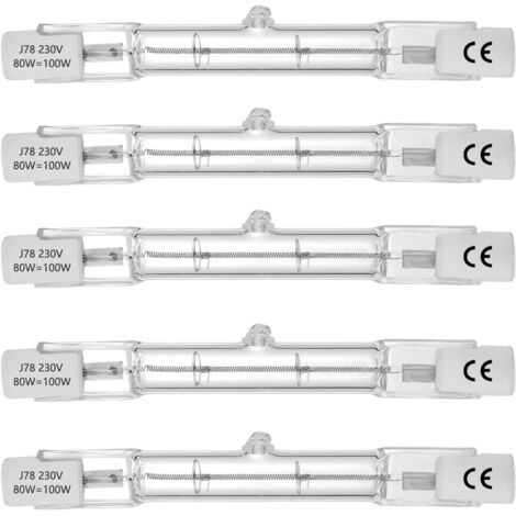 Halogen tube, R7S base, T3 halogen tube lamp, 230V, 80W, 78mm, warm ...