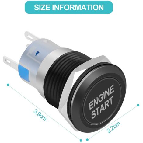 Car Start Button, Engine Start Push Button, 12V Push Button Switch ...