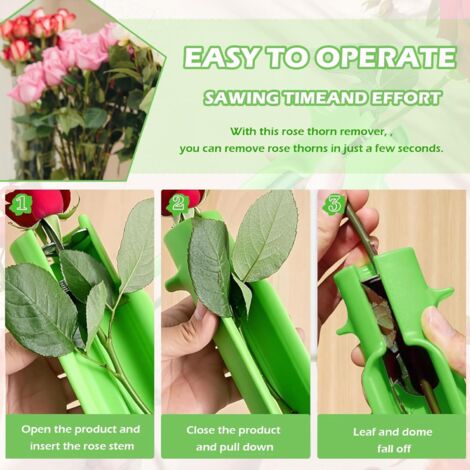 2-Piece Rose Thorn Removal Tool, Flower Cleaner, Thorn Puller, Leaf ...