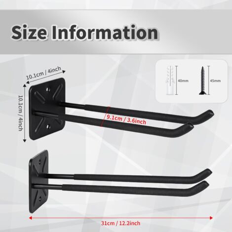 4 Pack Large Heavy Duty Garage Hooks Garage Tool Storage Rack Wall ...