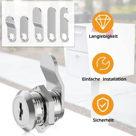 Mailbox lock with 4 keys, supplied with 5 different locking plates ...