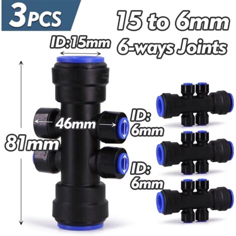 6-Way Drip Irrigation Splitter, 6.35 mm - Water Flow Control - Quick ...