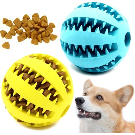 Dog Toy with Kibble Dispenser, Indestructible Interactive Dog Chew Toy ...