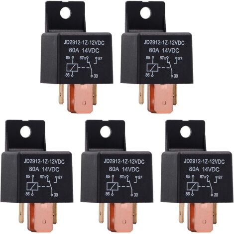 5 Pieces 5-Pin 12V 80A Relay, Automotive Relay JD2912-1Z-12VDC 80A ...