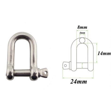 12-Piece Stainless Steel Shackle, M4 Stainless Steel Shackle, Lifting ...