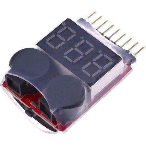 RC 1-8s Lipo Battery Tester Monitor Low Voltage Alarm with LED ...