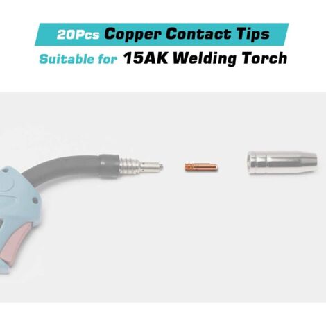 MIG Contact Nozzle, Welding Contact Tips, 20-Piece Copper Contact Tip ...