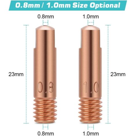 MIG Contact Nozzle, Welding Contact Tips, 20-Piece Copper Contact Tip ...