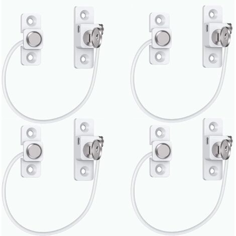 4-Piece Child Safety Window Lock Set, Door and Window Restriction Cable ...