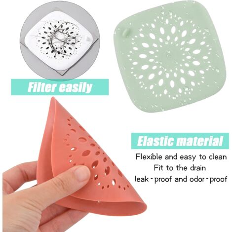 Silicone Hair Filter, 4-Piece Silicone Sink Filter, Drain Protector ...