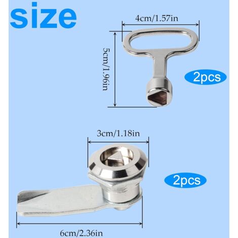 Sets of 20mm Mailbox Locks, Furniture Locks, Socket Locks with Triangle ...