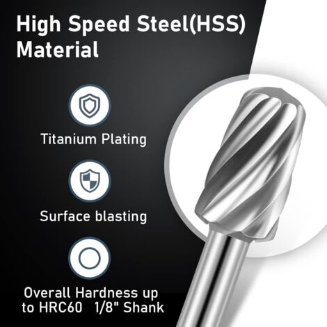 Set of 20 rotary cutters, high-speed steel carving tool with 3mm ...