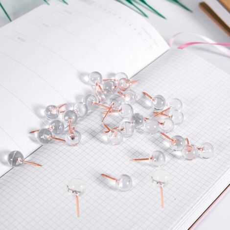 100pcs Transparent Push Pins, Cork Board Push Pins, World Map ...