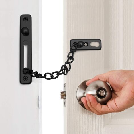 Set of 2 door lock chains with screws, Anti-theft security door lock ...