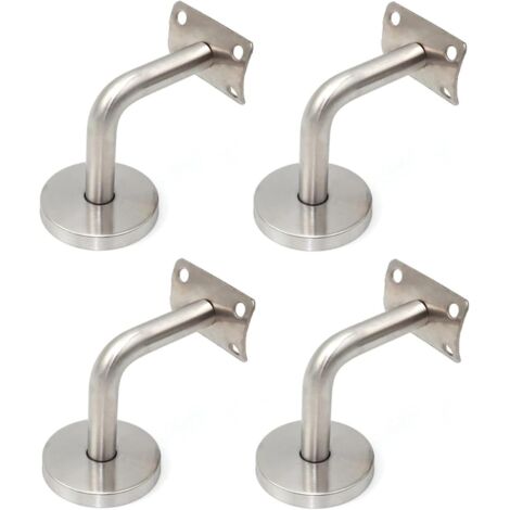 4 Pieces Stainless Steel Stair Railing Brackets Wall Mounted Balustrade ...