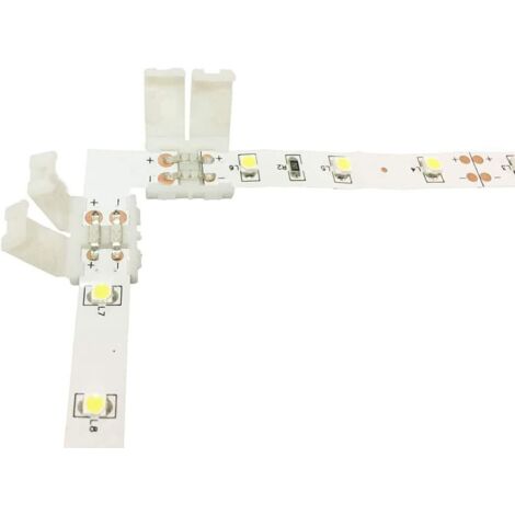 10pcs 2-Pin L-Shaped LED Strip Connector, Right Angle Corner Connector ...