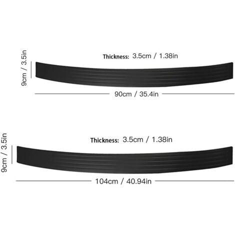 Rear Bumper Protector Guard Universal Black Anti-Scratch Rubber Trunk ...