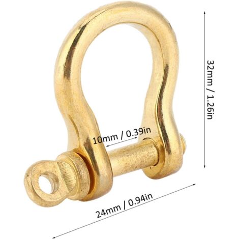 2 Set Pure Brass U-Type Shackle Anchor Chain Shackle Screw Pin Bow ...