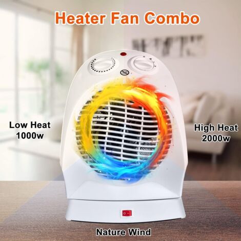 Energy-Efficient Fan Heater, 120° Oscillating, 2000W Mobile Electric ...