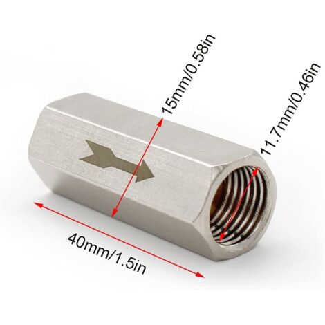 Pieces 1/4" Hexagonal Air Check Valve, One-Way Check Valve, For Boiler ...