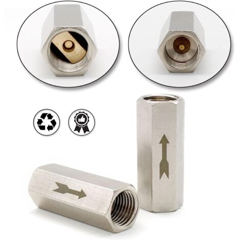 Pieces 1/4" Hexagonal Air Check Valve, One-Way Check Valve, For Boiler ...
