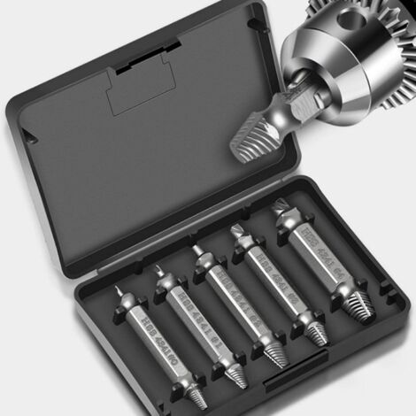 Set of 5 professional screw extractors, damaged screw extractors, made ...