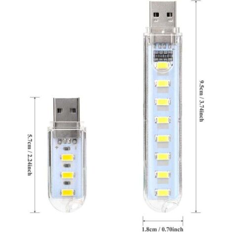 USB-LED-Lampe, Mini-tragbare USB-LED-Lampe, 5er-Pack Computer ...
