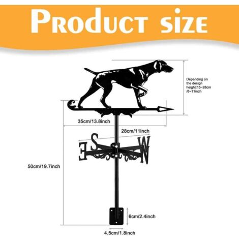 Vtizikl Girouette en métal Vintage Noir avec indicateur de Direction du ...
