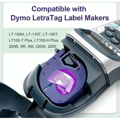 5 x Ruban Compatible avec Dymo Letratag Ruban Transparent 12mm x 4m ...