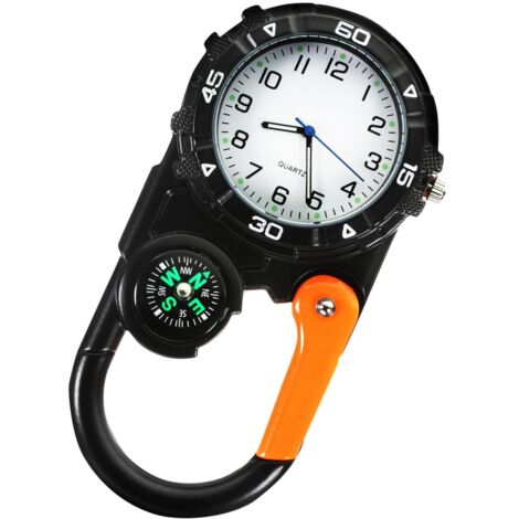 Watch Montre à quartz lumineuse à clip avec mousqueton, montre avec ...
