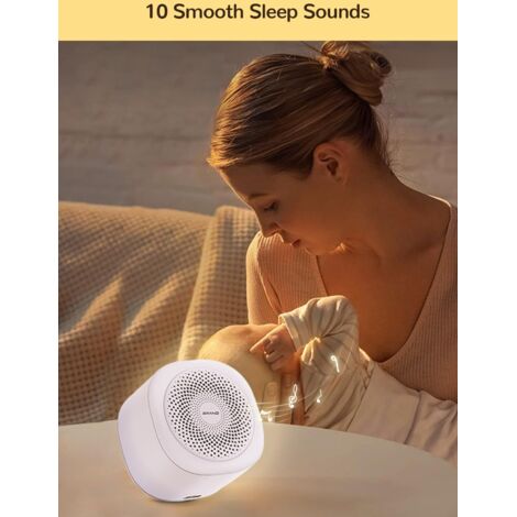 Machine à bruit blanc pour bébé avec veilleuse 7 couleurs, mini machine ...