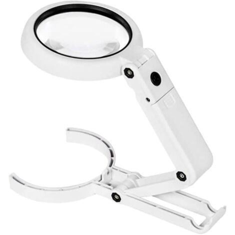Loupe à Main - Support de Table Pliable avec 6 lumières LED - Loupe de ...