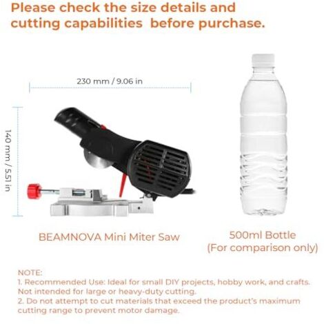 Mini Miter Saw, Electric Power Table Saw, 9 5.5 5.3 in Benchtop Cut-Off ...