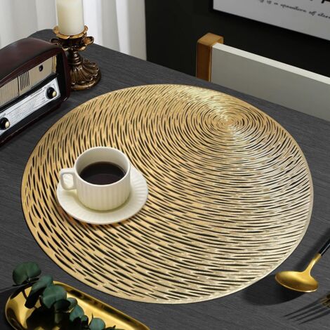 Lot de 6 Sets de Table en PVC lavables, Ronds en Vinyle, Noël, Mariage ...