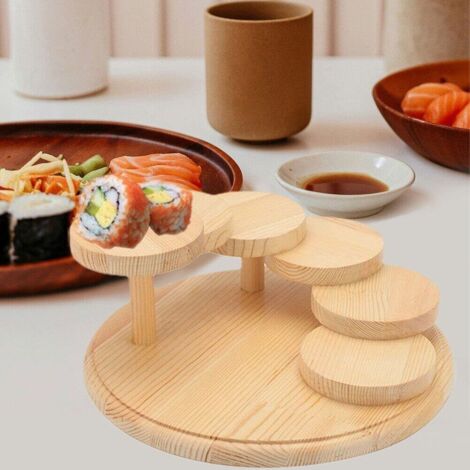 Plateau De Service À Sushi en Bois, Pont À Sushi, Assiettes De Service ...