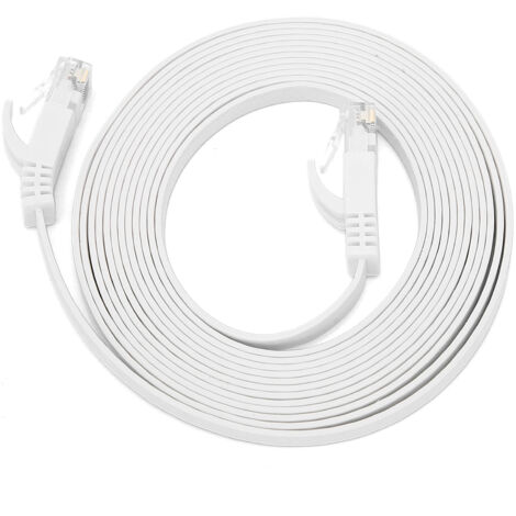 Câble Ethernet Plat CAT6 Gigabit 8 Fils Cuivre 3m pour Réseau Domestique