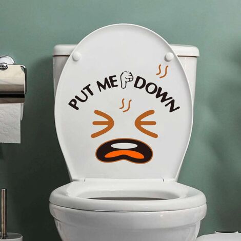 Autocollant toilettes drole 2pcs sticker mural WC en PVC humour noir ...