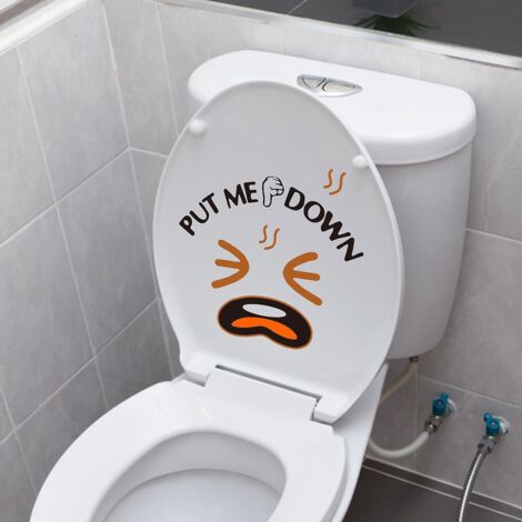 Autocollant toilettes drole 2pcs sticker mural WC en PVC humour noir ...
