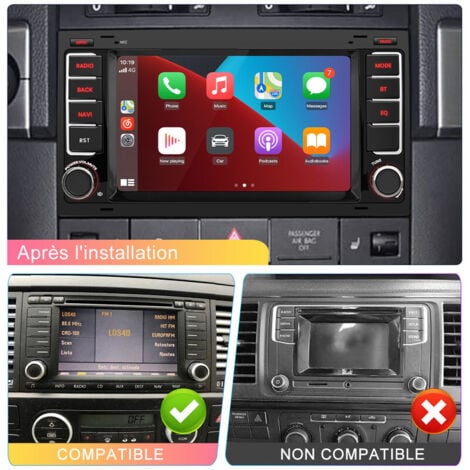 AWESAFE Autoradio Android 13 pour VW Touareg Transporter T5 Multivan 2Go+32Go avec 7'' Écran ...