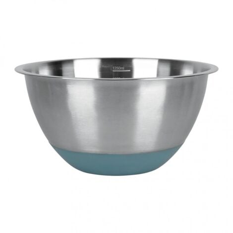 Mezclador de acero inoxidable con base de goma graduado de 26 cm