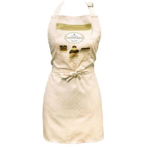 Delantal de cocina Gourmandises Beige