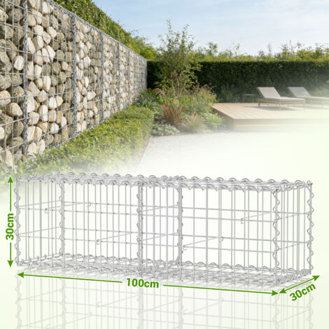 Randaco Gabion Gabions en pierre 100x30x30cm Lot de 2 Paniers en pierre ...
